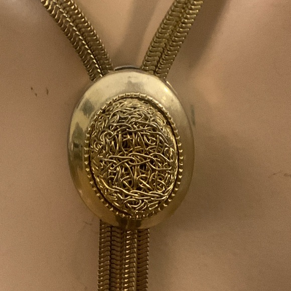 Vintage | Jewelry | 6s 70s Gold Sliding Western Lariat Bolo Snake Chain ...